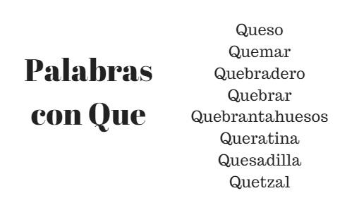 150 Palabras con Que en Español