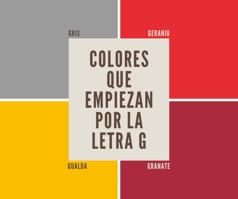Los 20 colores que empiezan con G más famosos (Nombre, Hex)