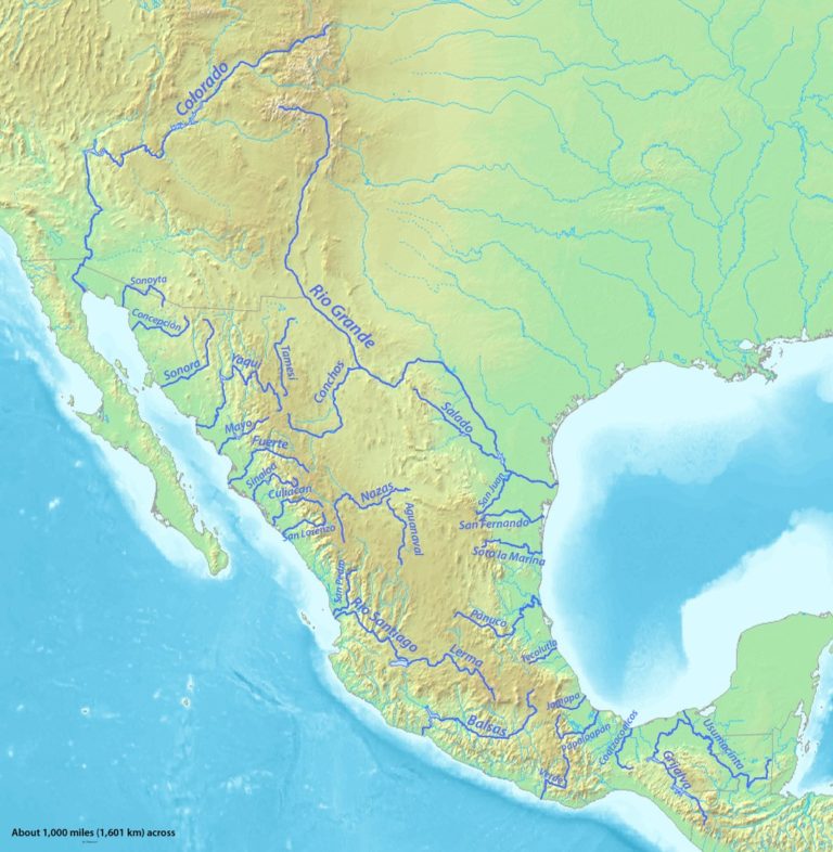 Hidrografía de México: vertientes, cuencas, ríos, cascadas, lagos