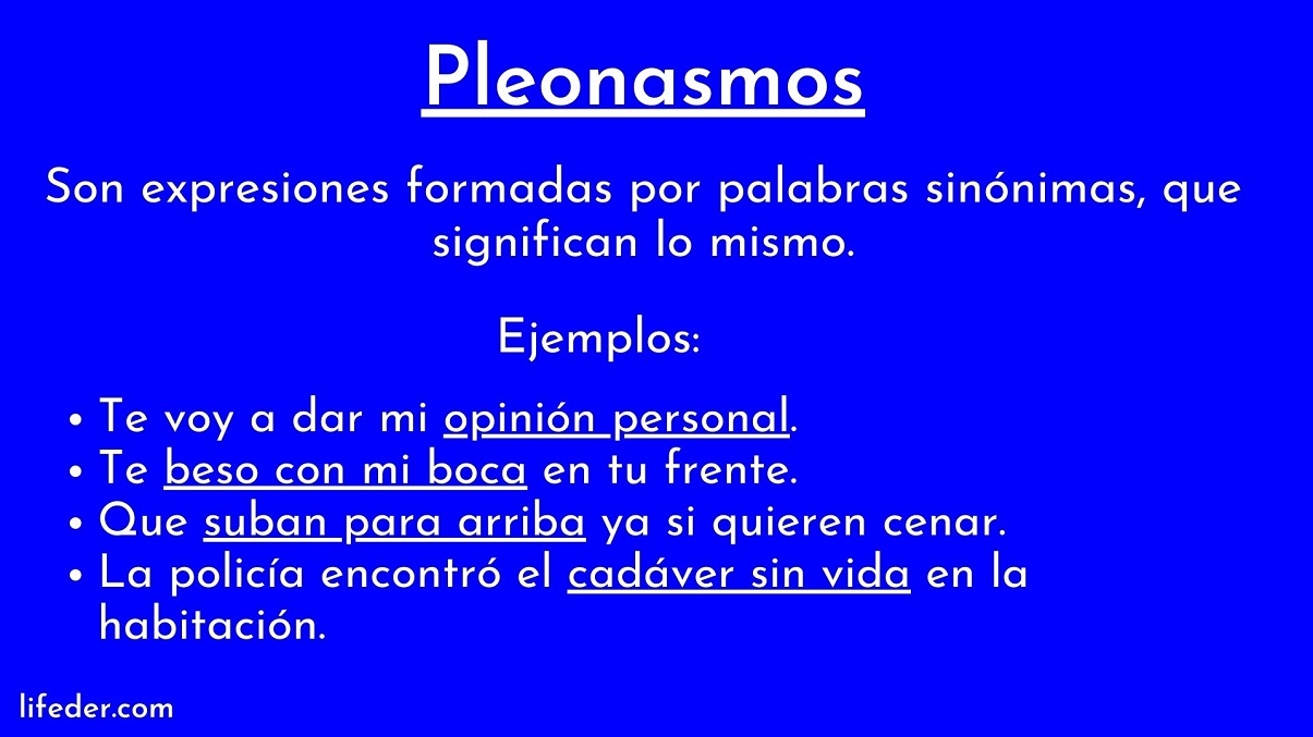 Pleonasmos: definición, tipos, ejemplos