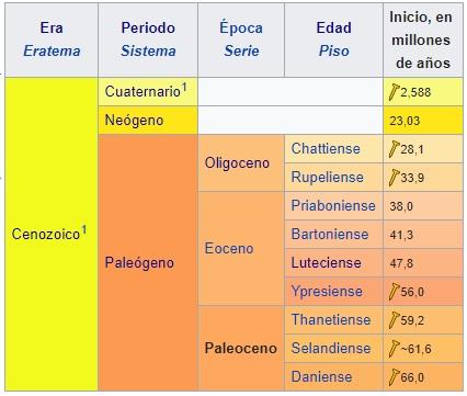 Paleoceno: características, subdivisiones, flora y fauna
