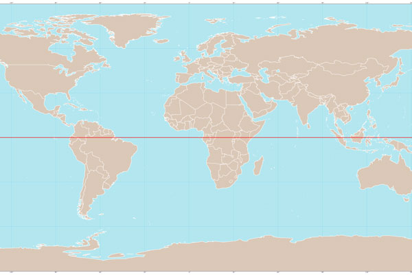 Ecuador terrestre: características, geodesia, países, clima