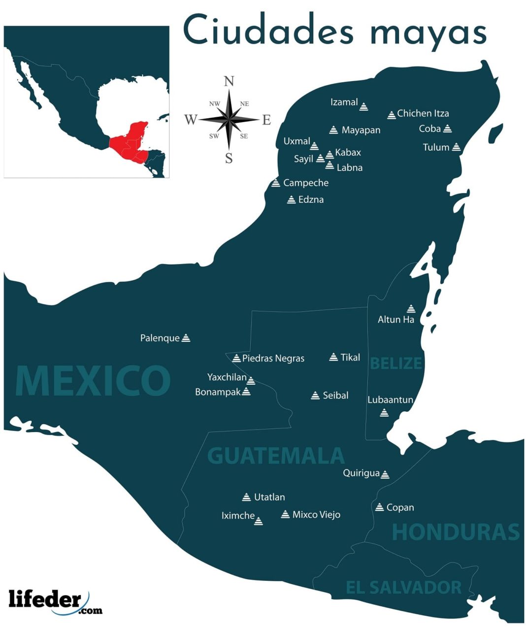 Ubicación geográfica de los mayas (y temporal)