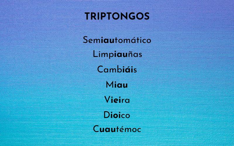 132 ejemplos de triptongos