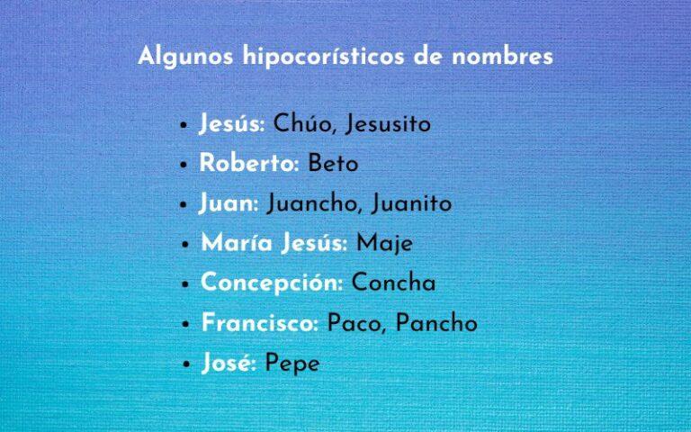 Hipocorístico: qué es, formación, ejemplos