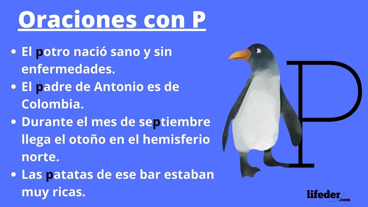 Oraciones con p: reglas y ejemplos