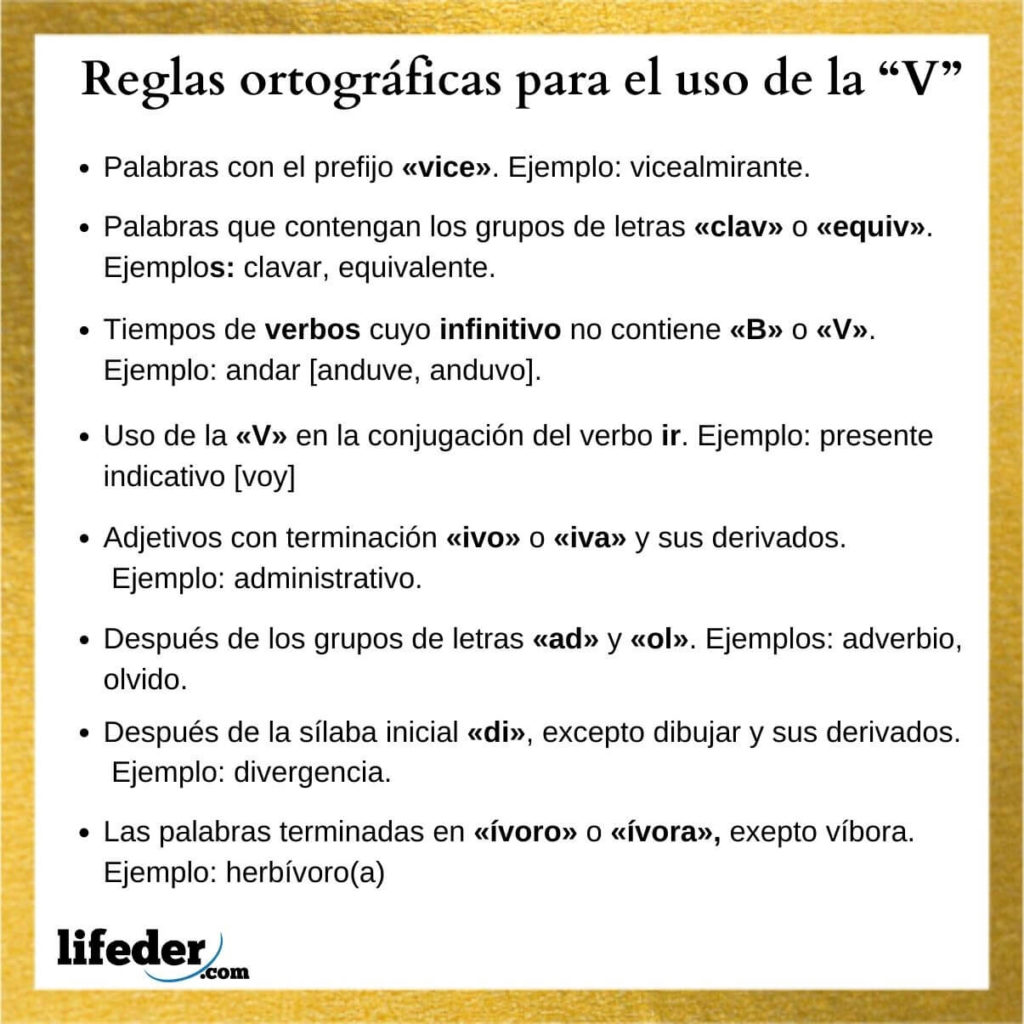 Uso De La B Y V Reglas Ortográficas