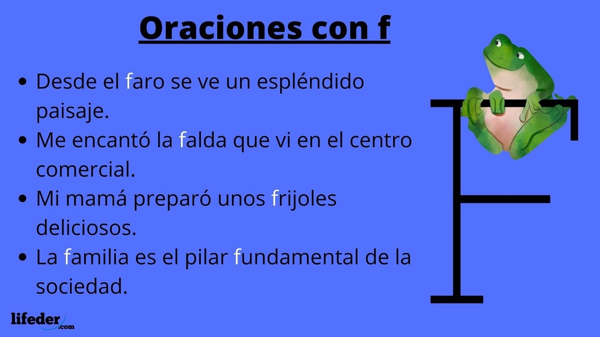 Oraciones con f: ejemplos y reglas de uso