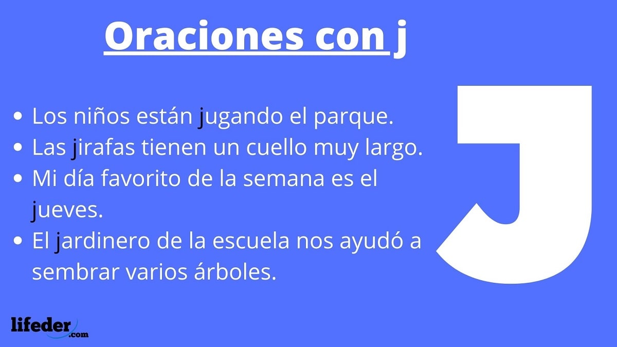 Oraciones con j: ejemplos y reglas de uso