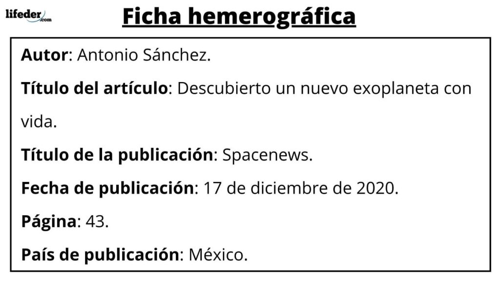 Fichas hemerográficas: definición, elementos, ejemplos Fichas hemerográficas: definición, elementos, ejemplos