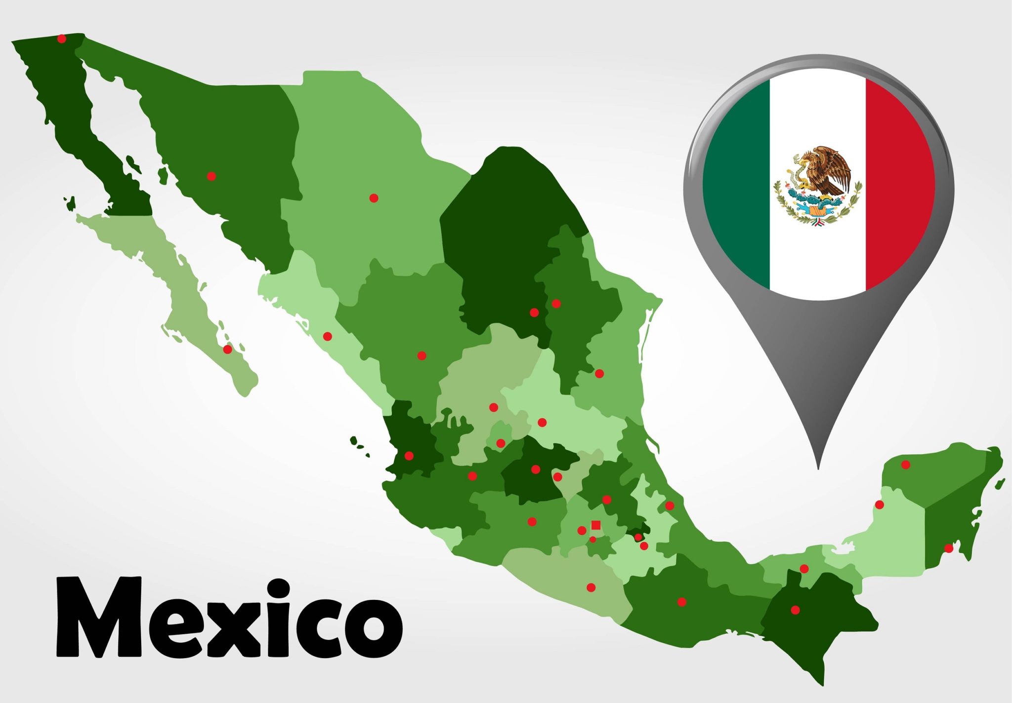 Mapas de México con y sin nombres de ciudades y estados